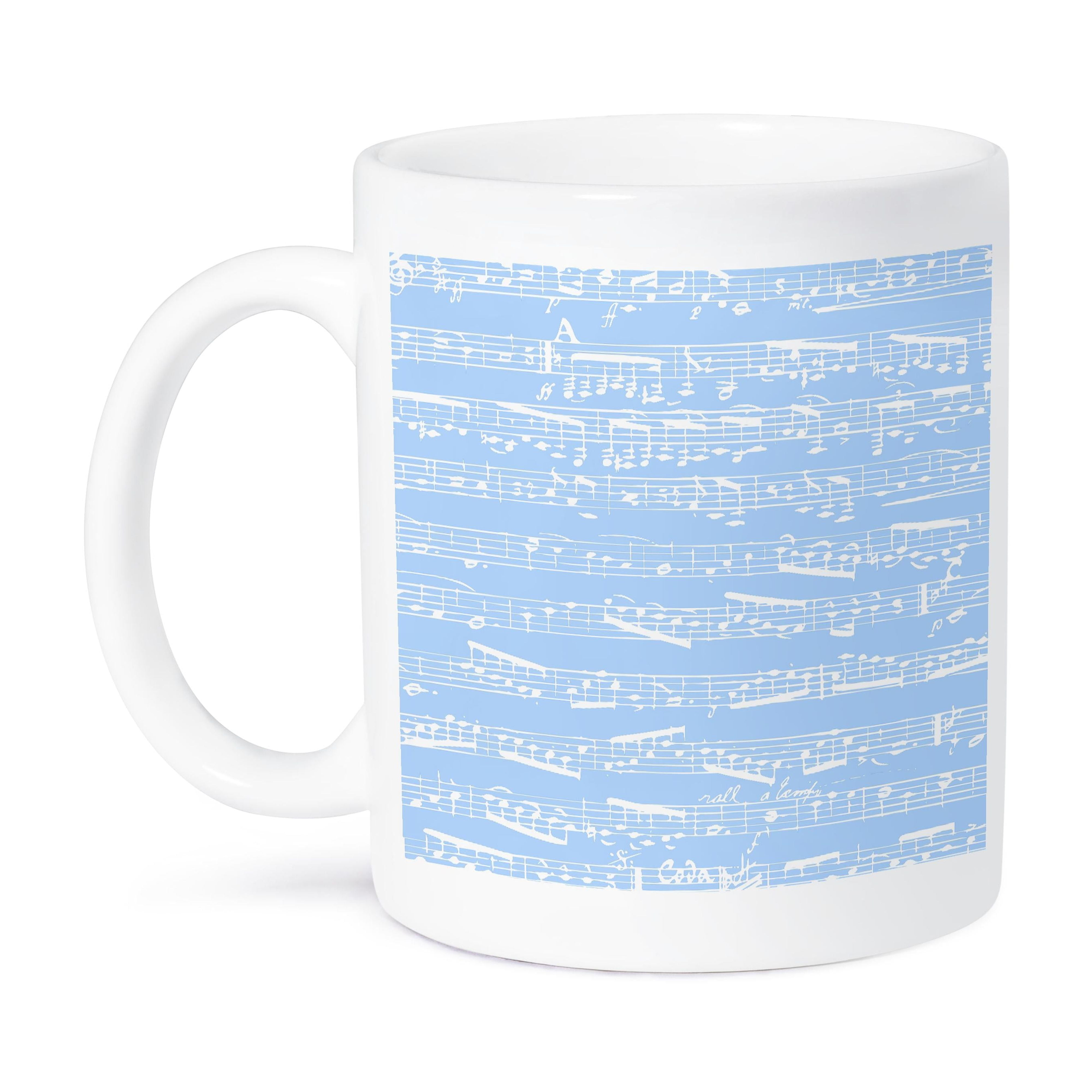 3dRose, Light blue Musical notes - stylish sheet music - piano notation ...