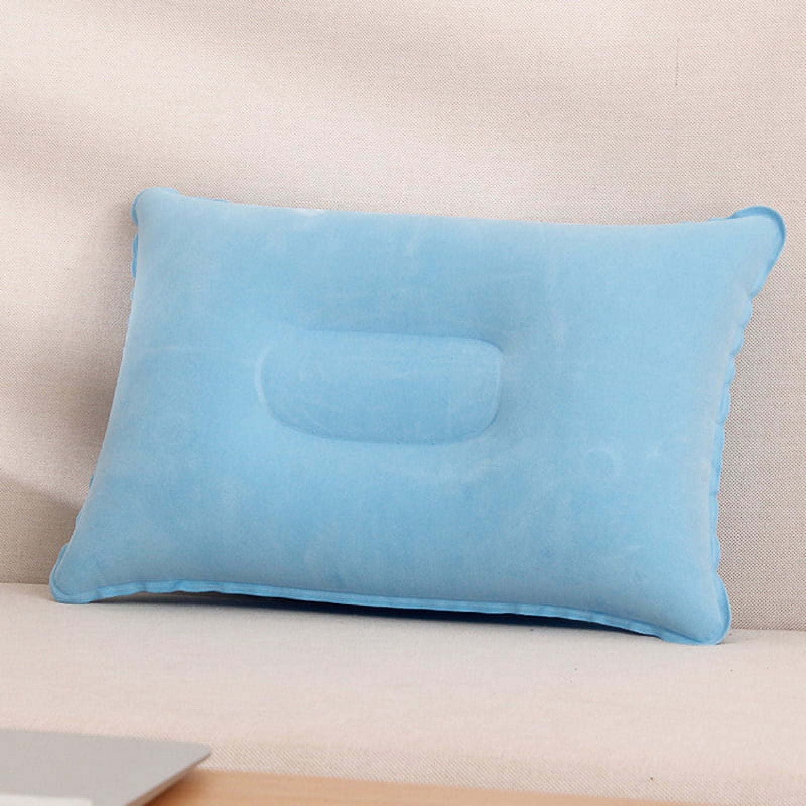 (Light blue) Ultralight Inflatable Nylon Air Pillow Camping Sleeping ...
