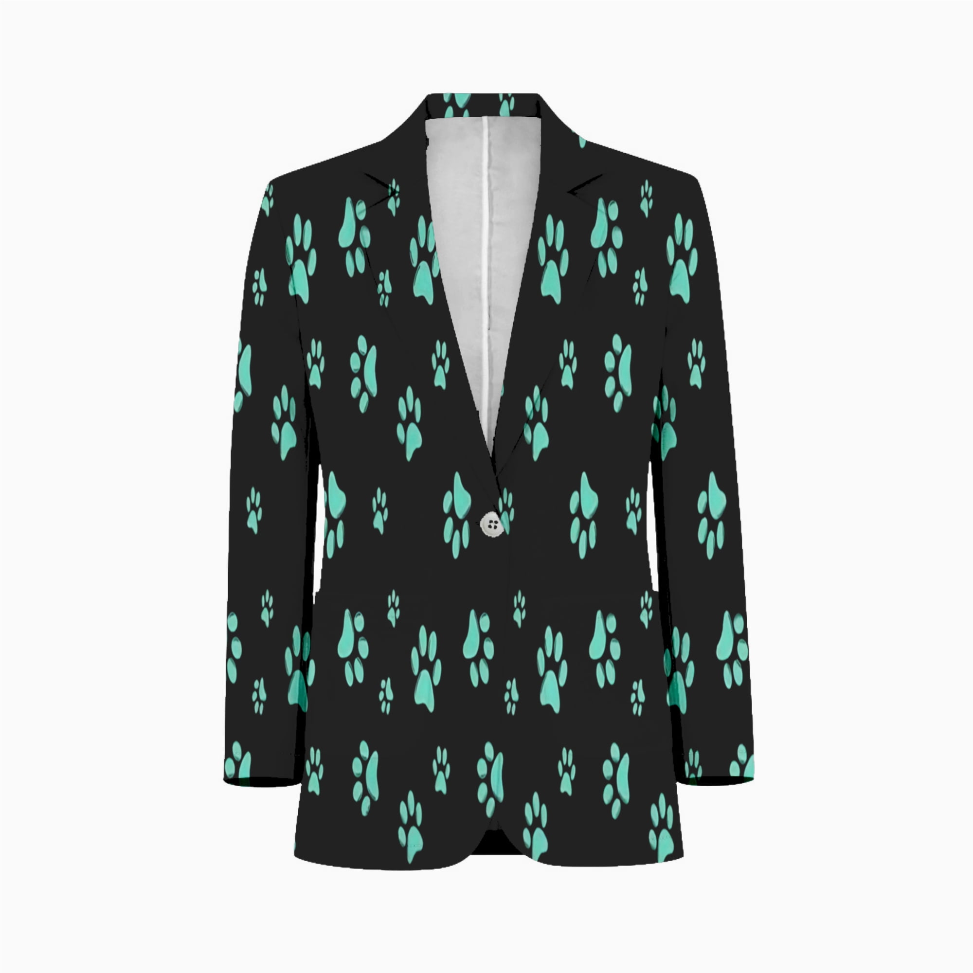 Light blue paw print pattern Customized Men's Suits full man Shawl ...