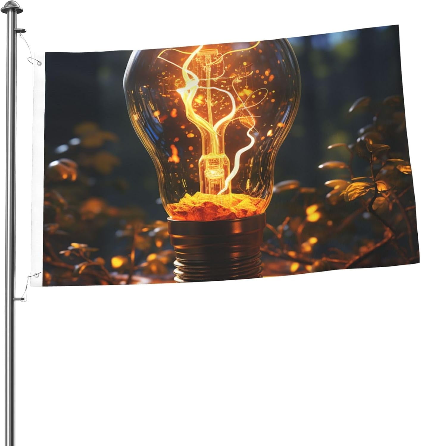 Light bulb Garden Flags Holiday Banner with Brass Grommets Large ...