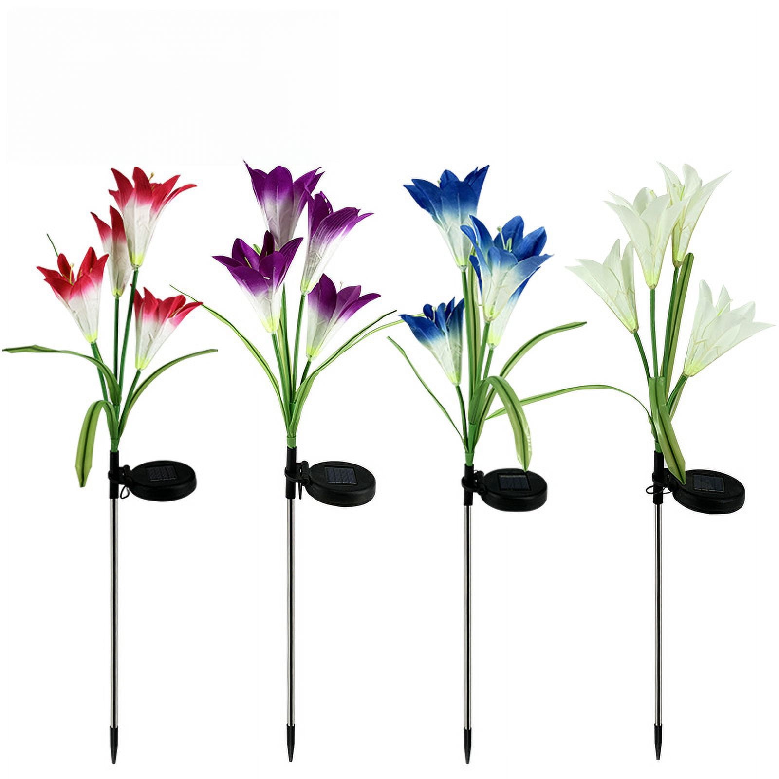 Light electric appliance solar lily flower lamp silk cloth outdoor ...