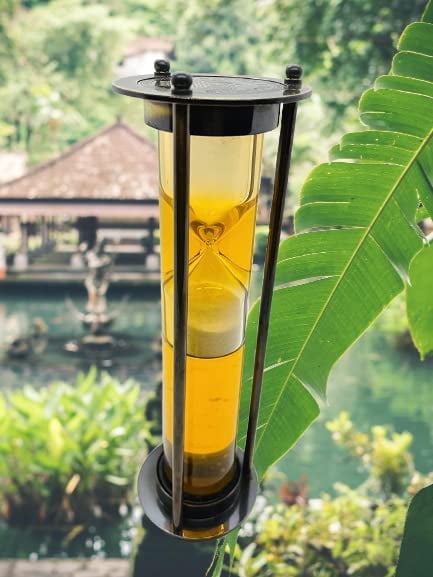 Light handicrafts Antique Brass Liquid 7 inch Liquid Sand Timer Hour ...