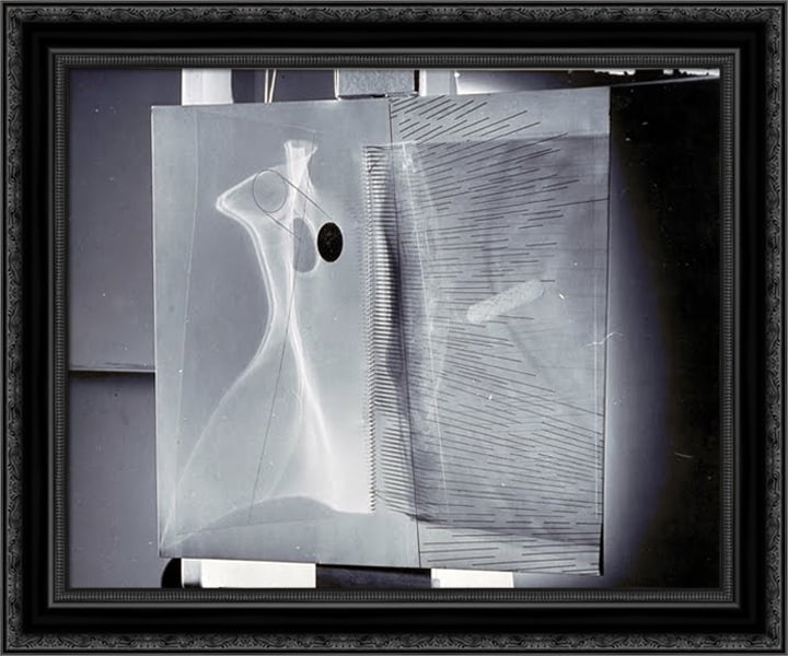 Light painting on hinged celluloid (position 1) 24x20 Black Ornate Wood ...
