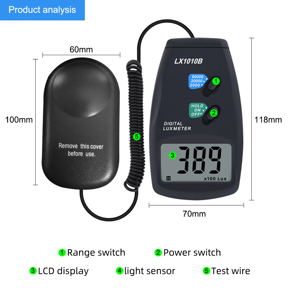 Light photometer,Meter Portable Lcd With Lock And Lock And Low ...