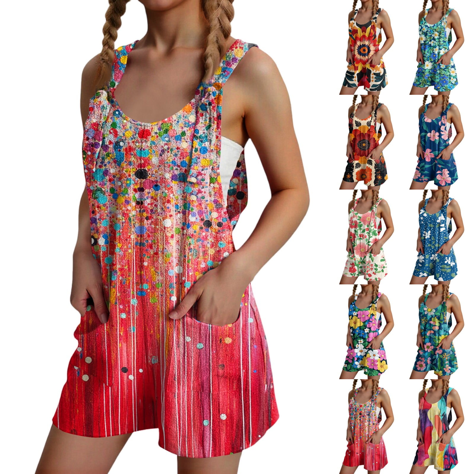 Light pink Girls Rompers Size 10-12 Loose Adjustable Tie-Up Strap Short ...