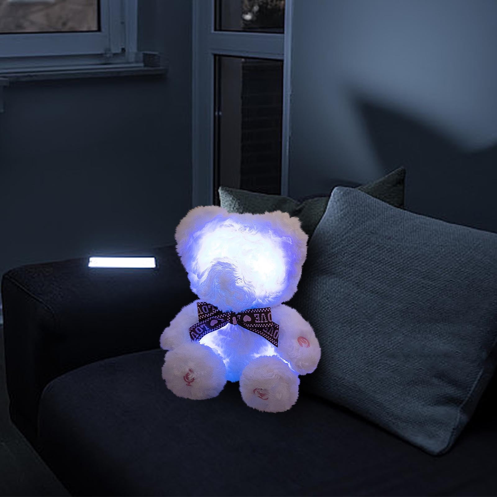 Light up Colorful Teddy Bear LED Stuffed Animal Soft Nightlight Glow ...