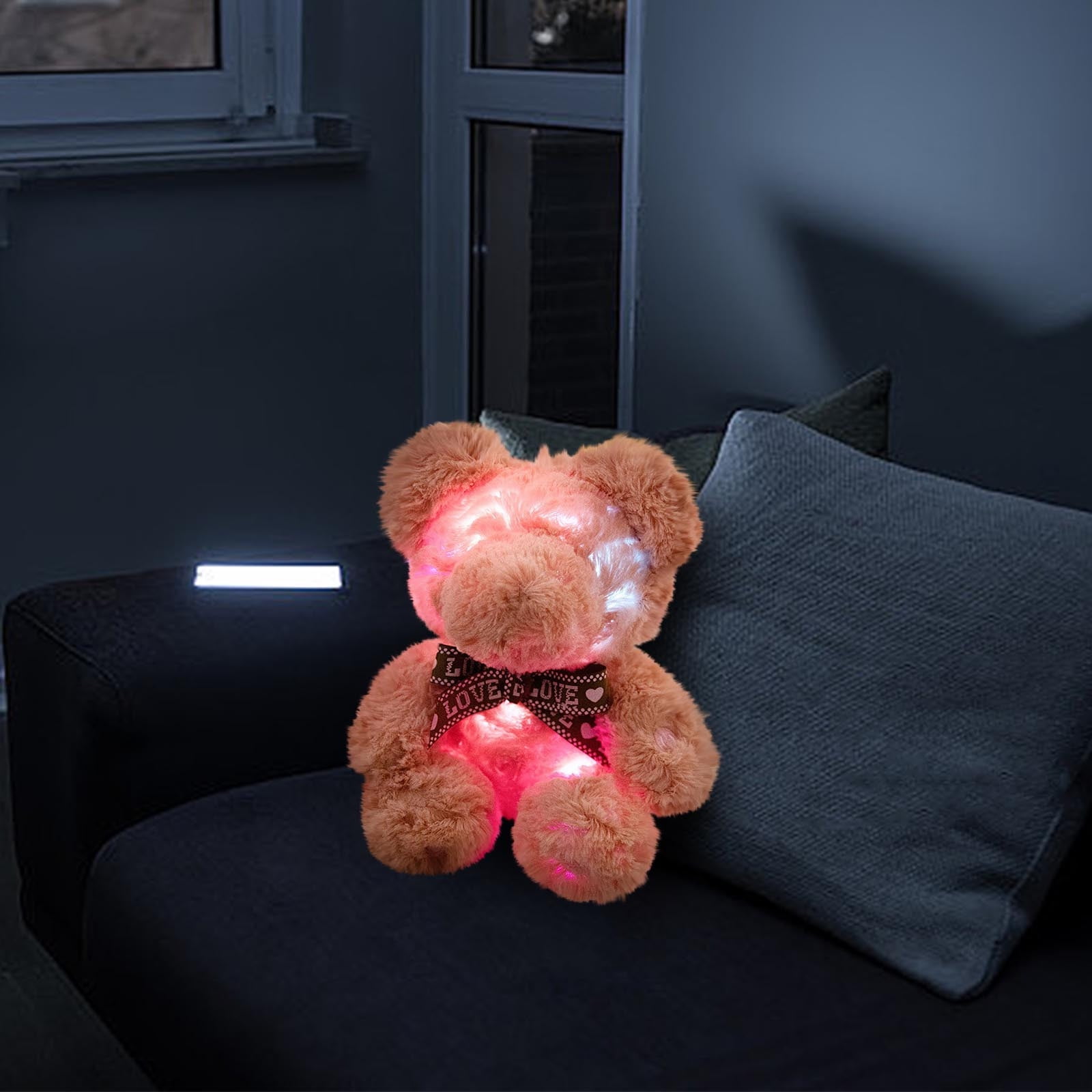 Light up Colorful Teddy Bear LED Stuffed Animal Soft Nightlight Glow ...