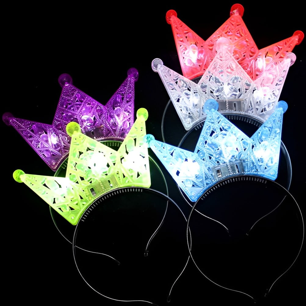LED Light Up Crown Headband, Birthday Tiara Hair Hoop, Princess ...
