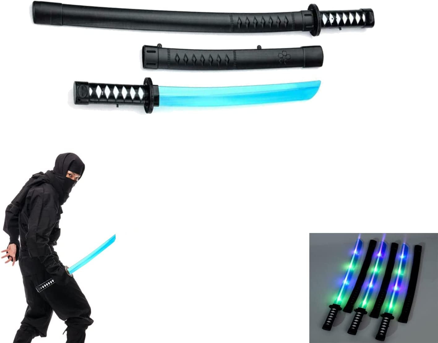 Mushroomcase Light up Deluxe Ninja LED Toy Sword with Motion Activated ...