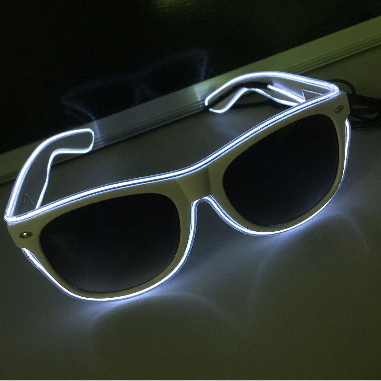 Light Up El Wire Neon Rave Glasses Glow Flashing Led Sunglasses