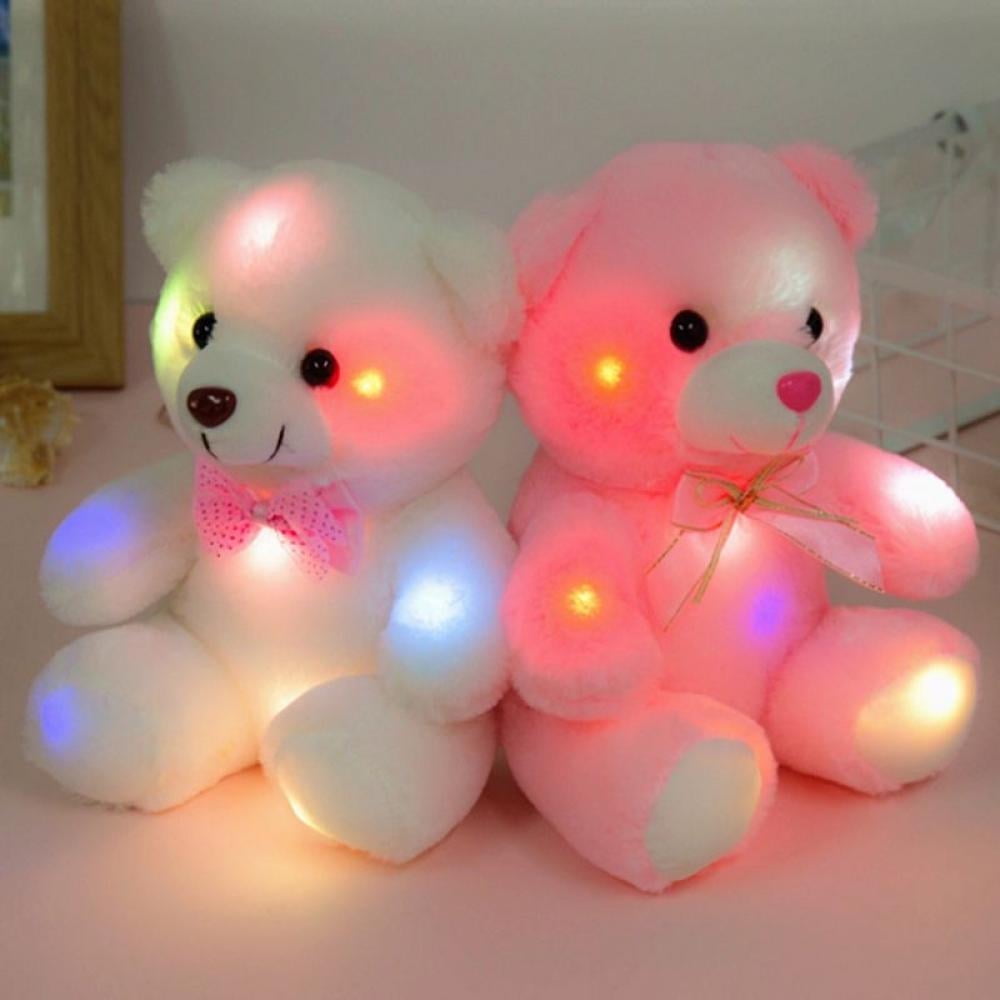 Pink LED Teddy Bear Stuffed Animal Plush Toy, Glow in The Night ...
