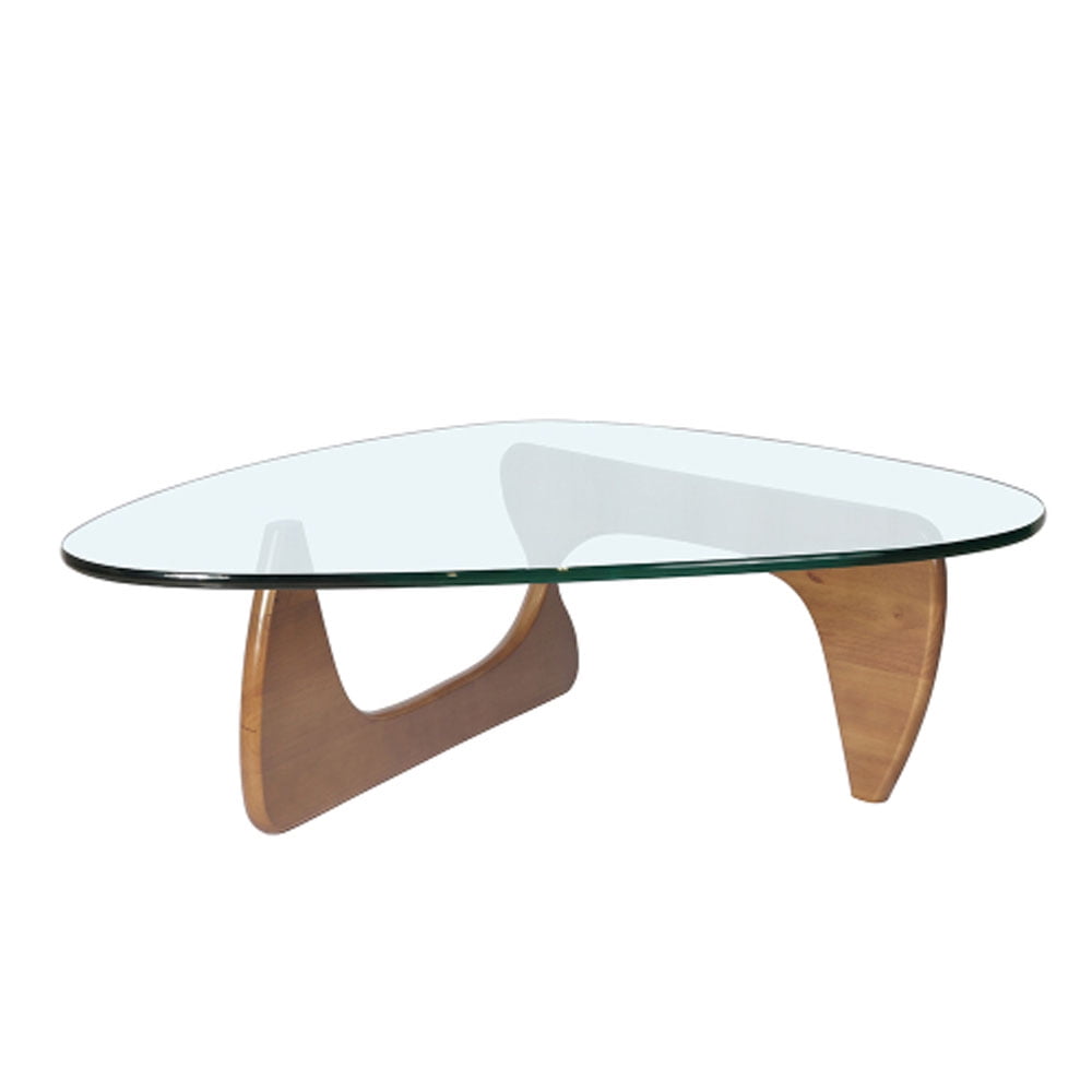 Light walnut Triangle coffee table Wood Base - Walmart.com