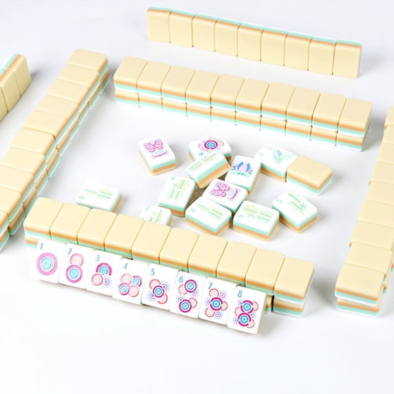 Light yellow American-style mahjong set, four-layer acrylic mahjong ...
