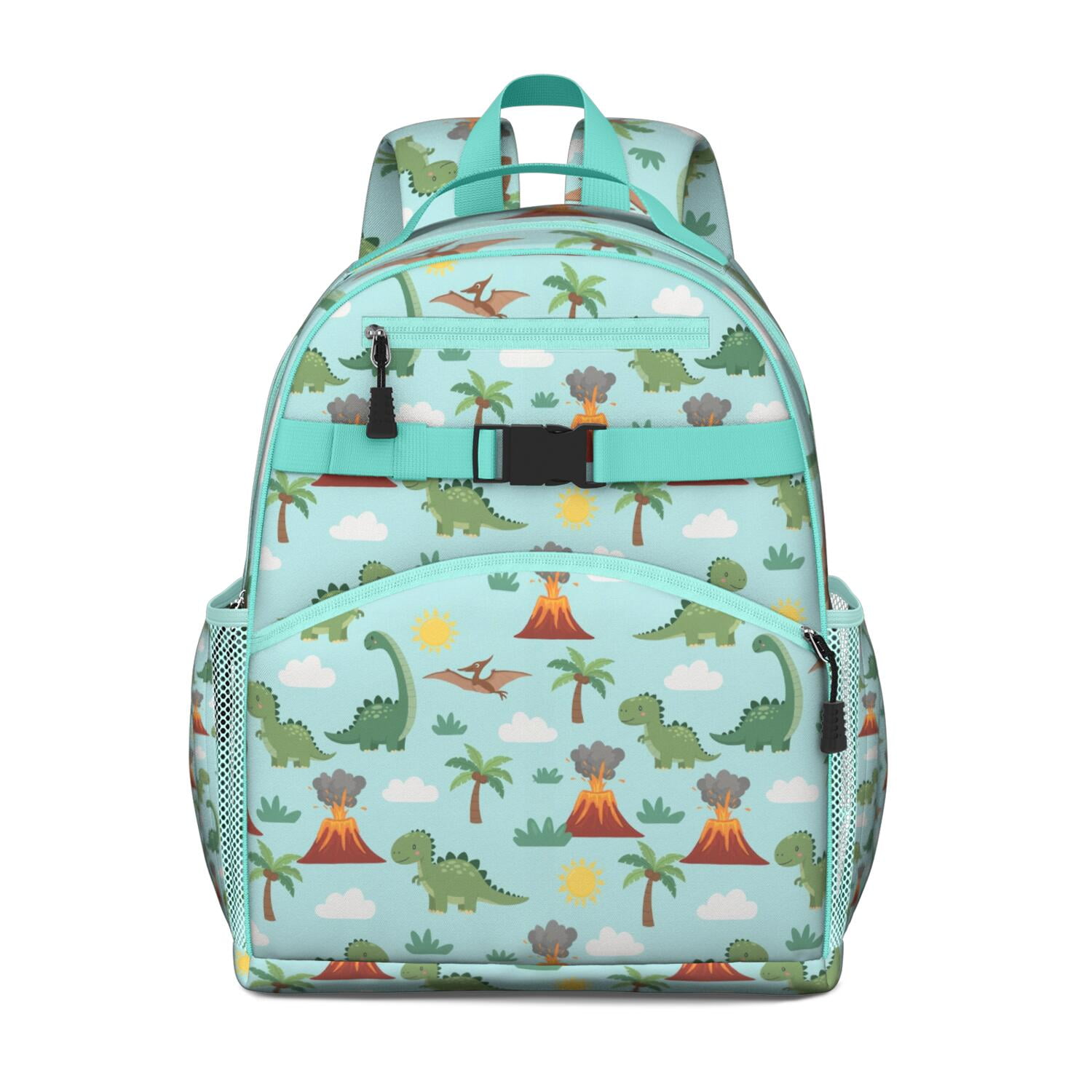 LightBlue Dinosaurs Volcanoes Pattern Backpack for School,Cute School ...