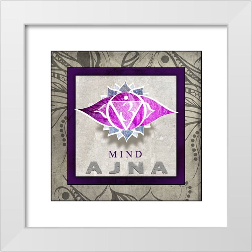 LightBoxJournal 12x12 White Modern Wood Framed Museum Art Print Titled - ChakrasYogaTile AJNA V1 ...