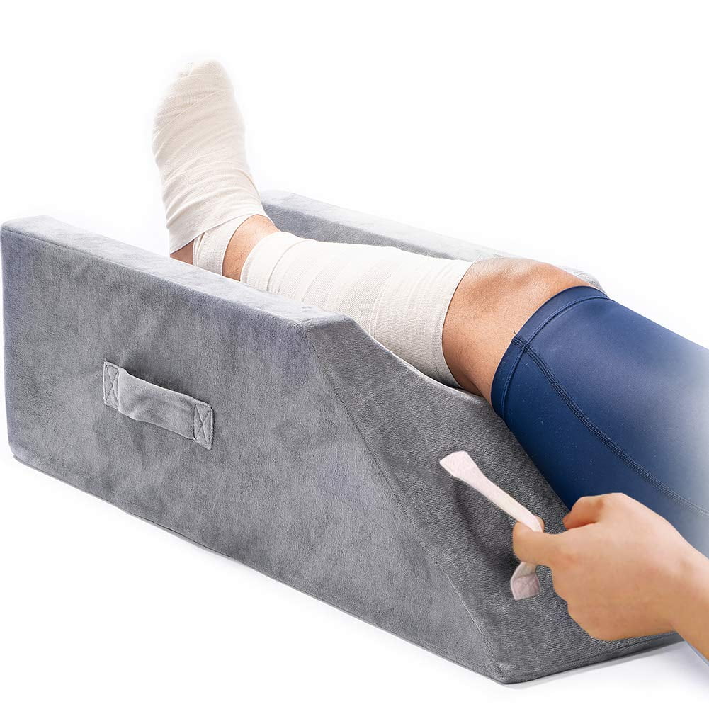 LightEase Memory Foam Leg Support and Elevation Pillow w/Dual Handles ...