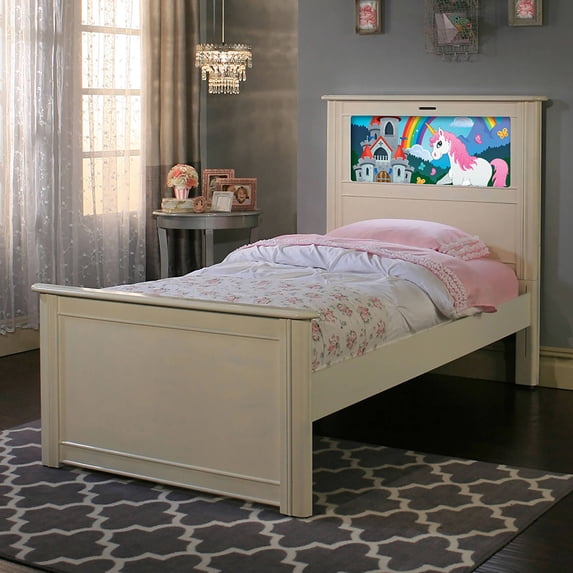 LightHeaded Beds Riviera Twin Bed,White - Walmart.com
