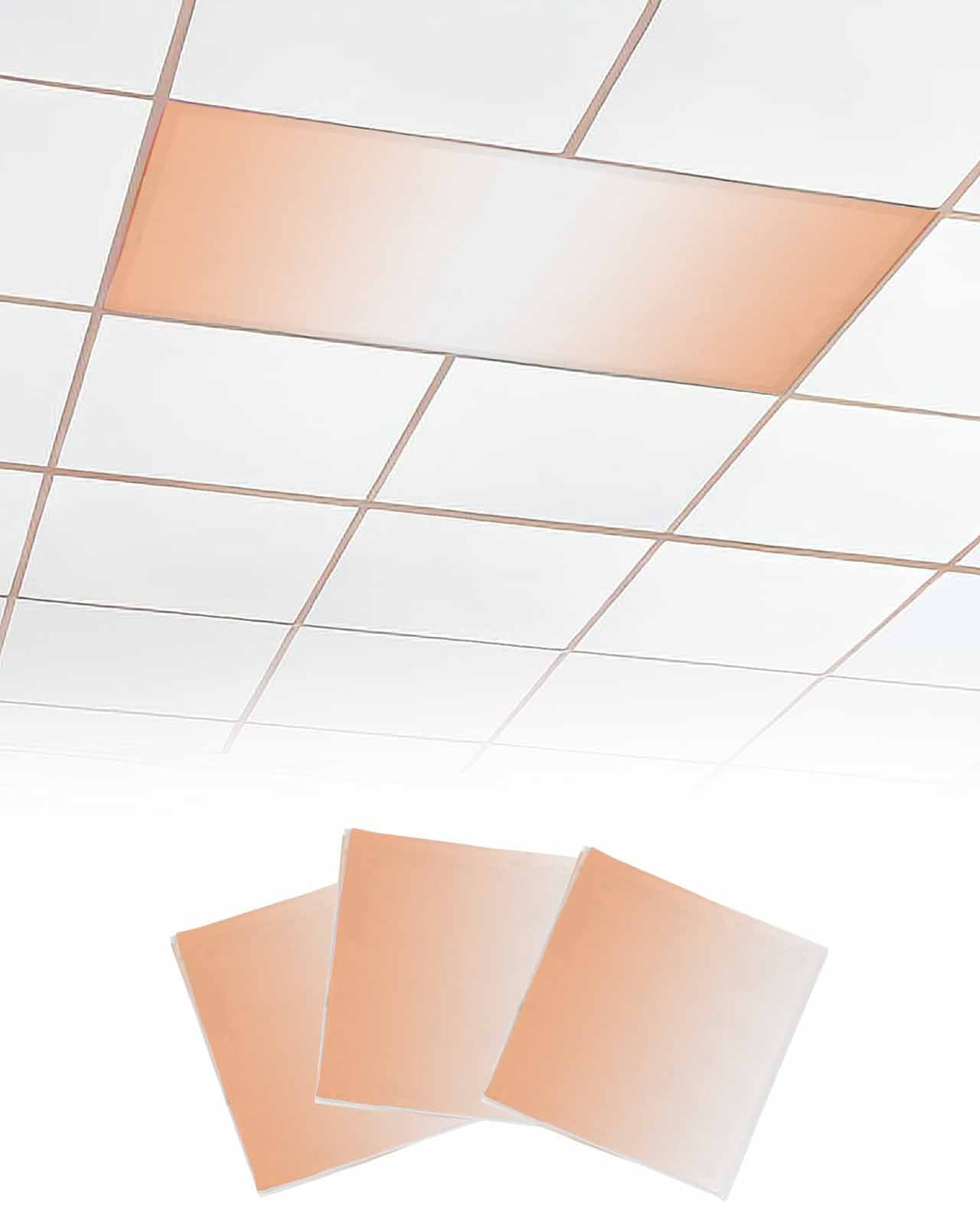 LightSalmon Ombre Fluorescent Light Covers for Ceiling Lights 4x2 feet ...