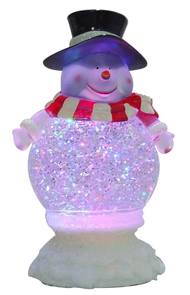 Lightahead® LED Glitter Snow Man Lamp Color Changing Night Light ...