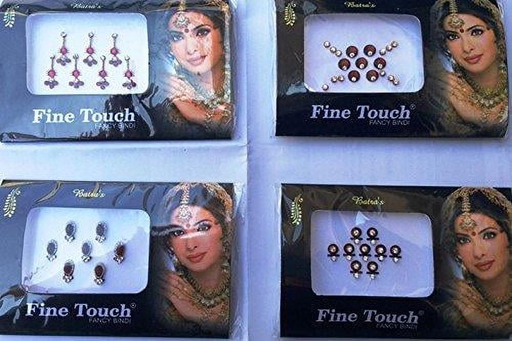 Lightahead® 4 Pack Maroon Bollywood Head Bindi Tattoo – Stick On ...