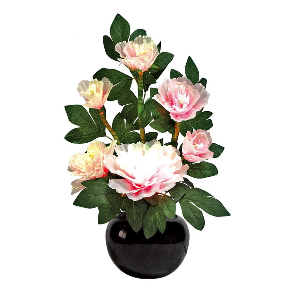 Lightahead LED Fiber Optic Flowers Lamp Centerpieces with Vase for ...