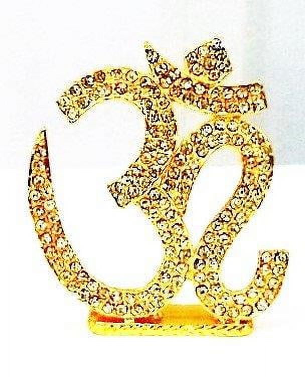 Lightahead® LUCKY AUSPICIOUS OM BEAUTIFUL JEWEL ZIRCON STUDDED HINDU OM ...