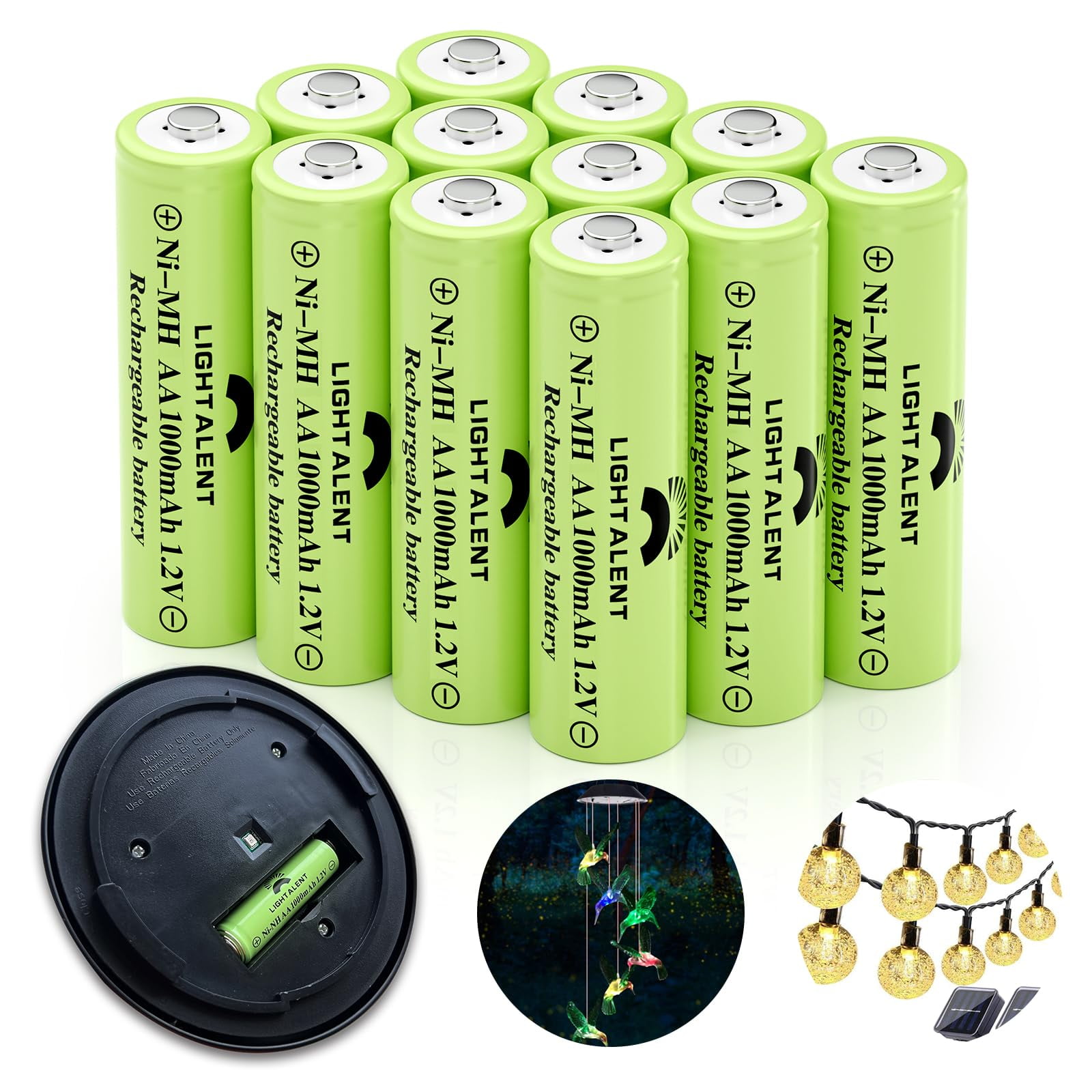 Lightalent Ni-MH AA Rechargeable Batteries, Double A High Capacity 1.2V ...
