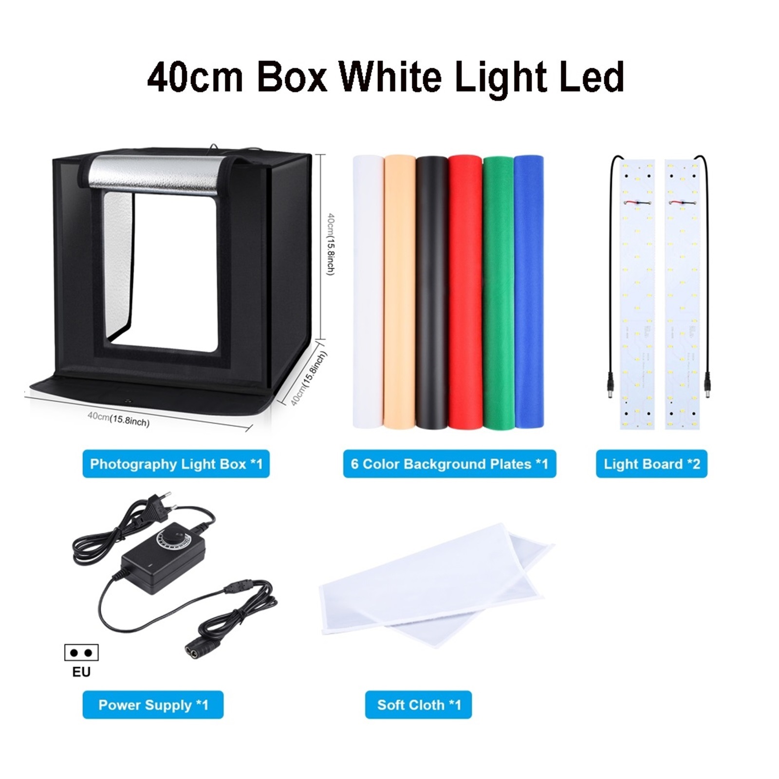 Lightbox 80 60 40 30cm Photo Ring LED Light Studio Box 6 12 Color Backgrounds Tabletop ...