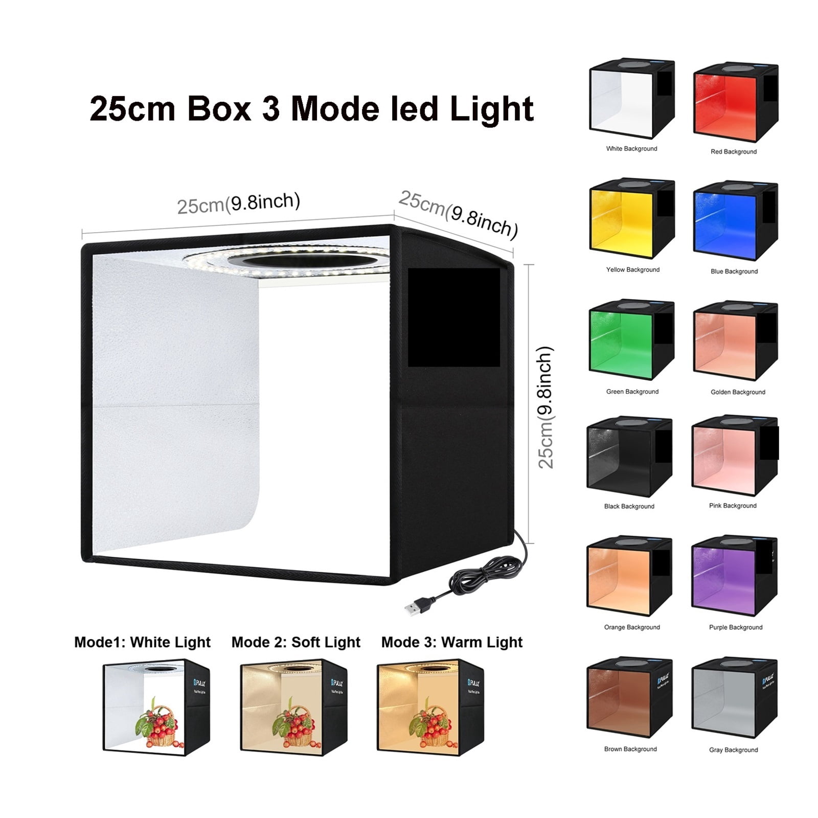 Lightbox 80 60 40 30cm Photo Ring LED Light Studio Box 6 12 Color ...