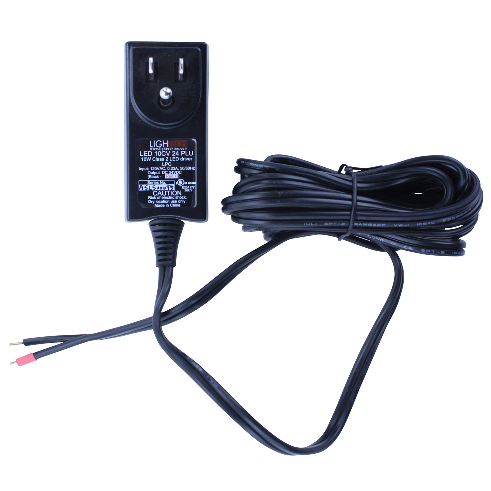 Lightech LED-10CV-24-PLU 120VAC 24VDC 10W Plug-In Class 2 LED Driver ...