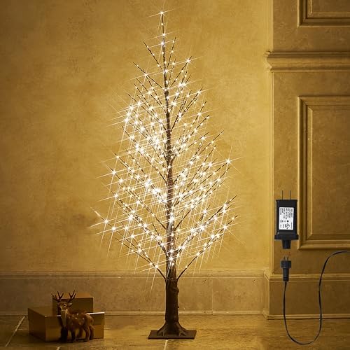 Lighted Alpine Tree Brown Willow 4FT 450 LED Fairy Lights,Artificial ...