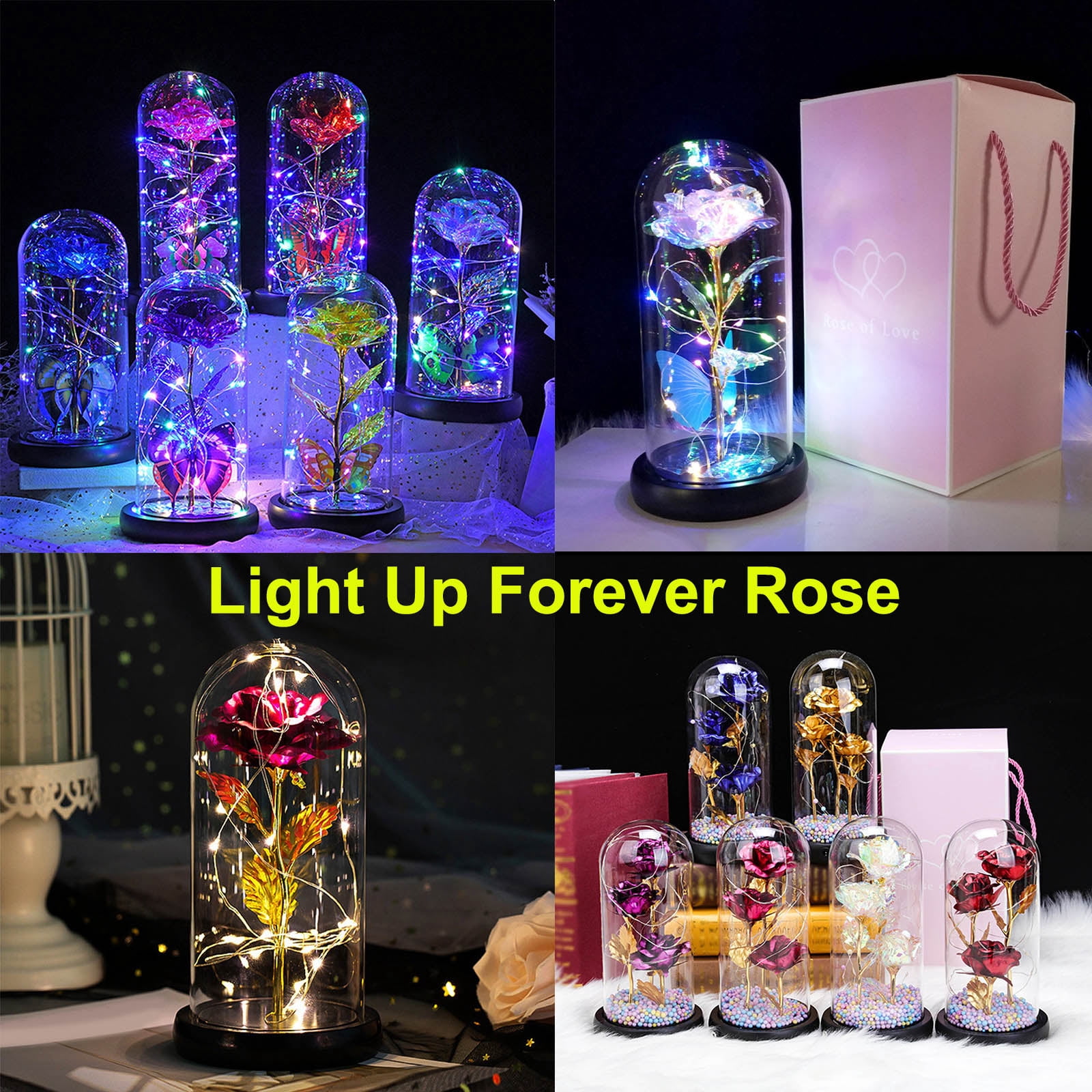 Lighted Artificial Flowers for Valentines Day Decorations, White ...