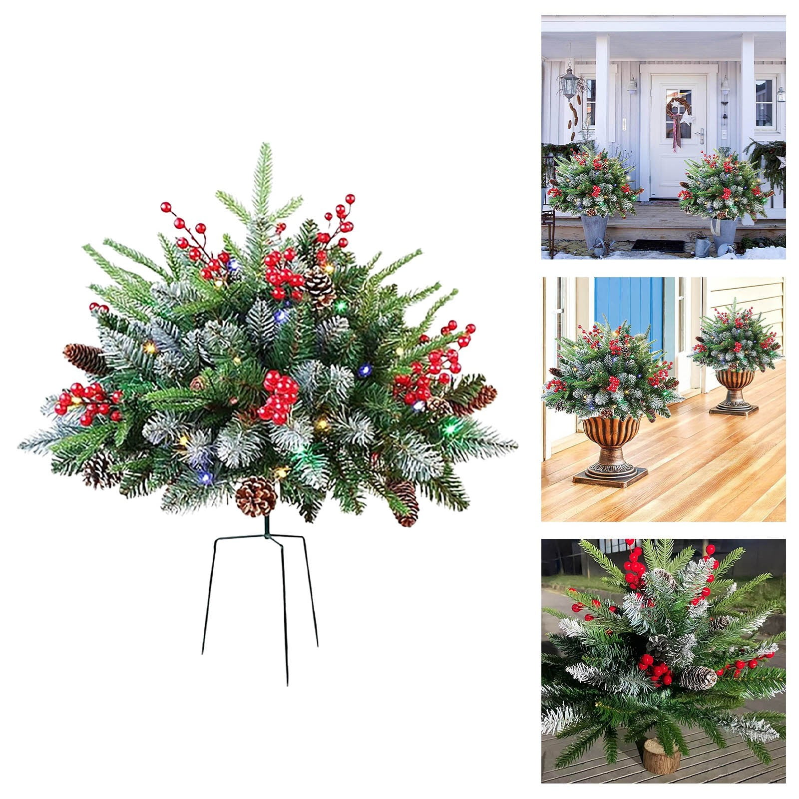 Lighted Artificial Xmas Pine Trees with Tripod Stake - Ideal for ...