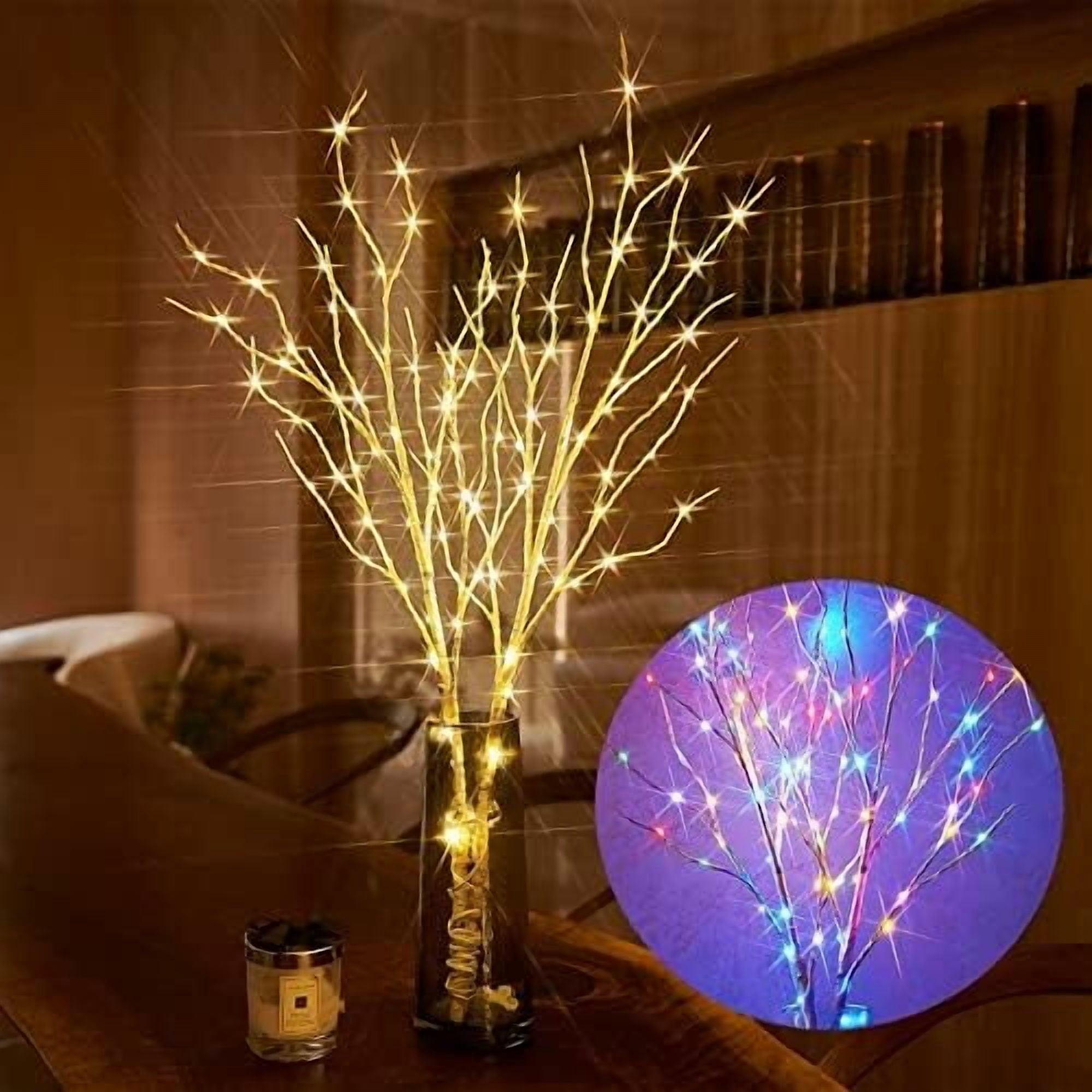 Lighted Birch Branch Battery Operated with 8 Functions 100 LED 32IN ...