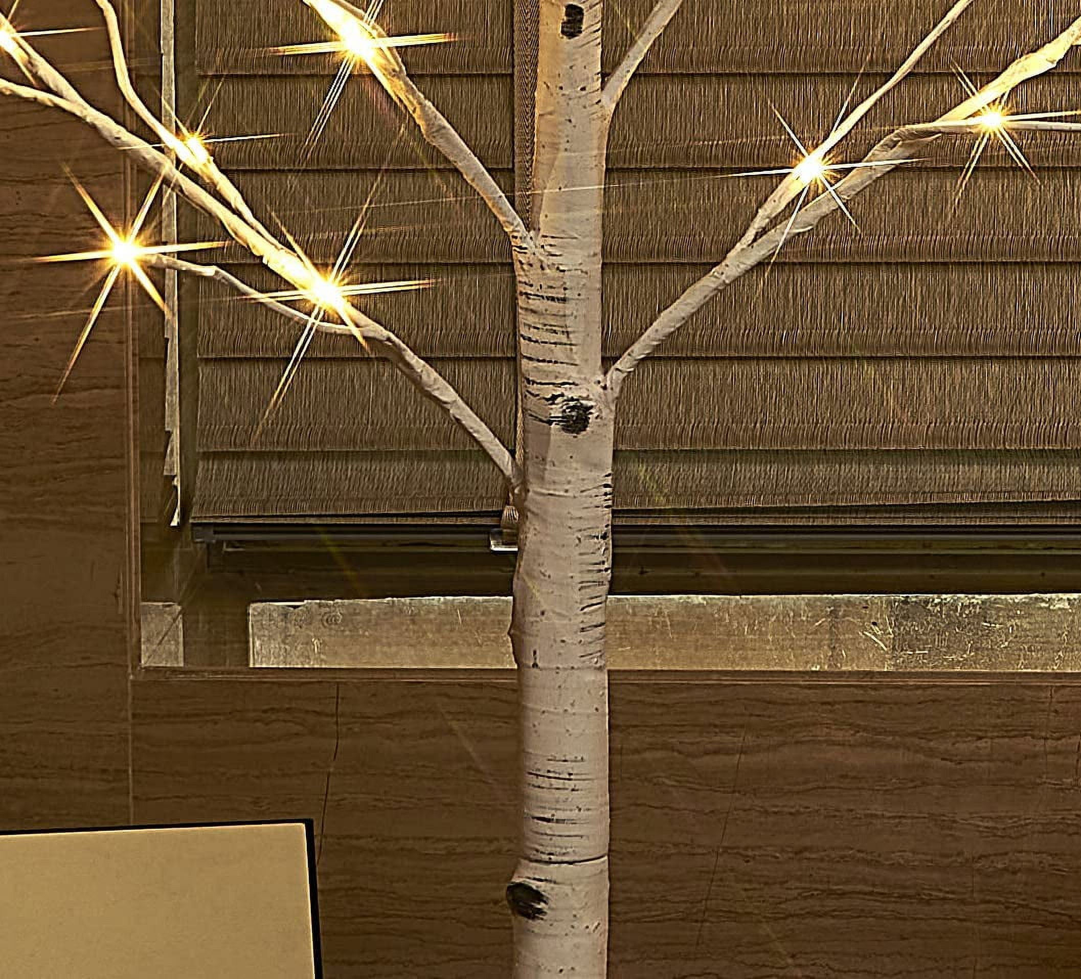 Lighted Birch Tree Plug in 4FT 72 LED White Twig Tree with Lights for ...