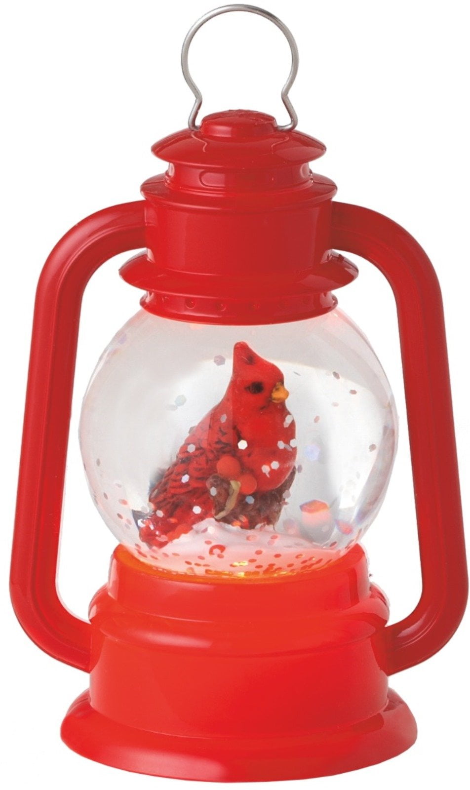 Lighted Bright Red Virginia Cardinal Bird Lantern Mini Shimmer ...