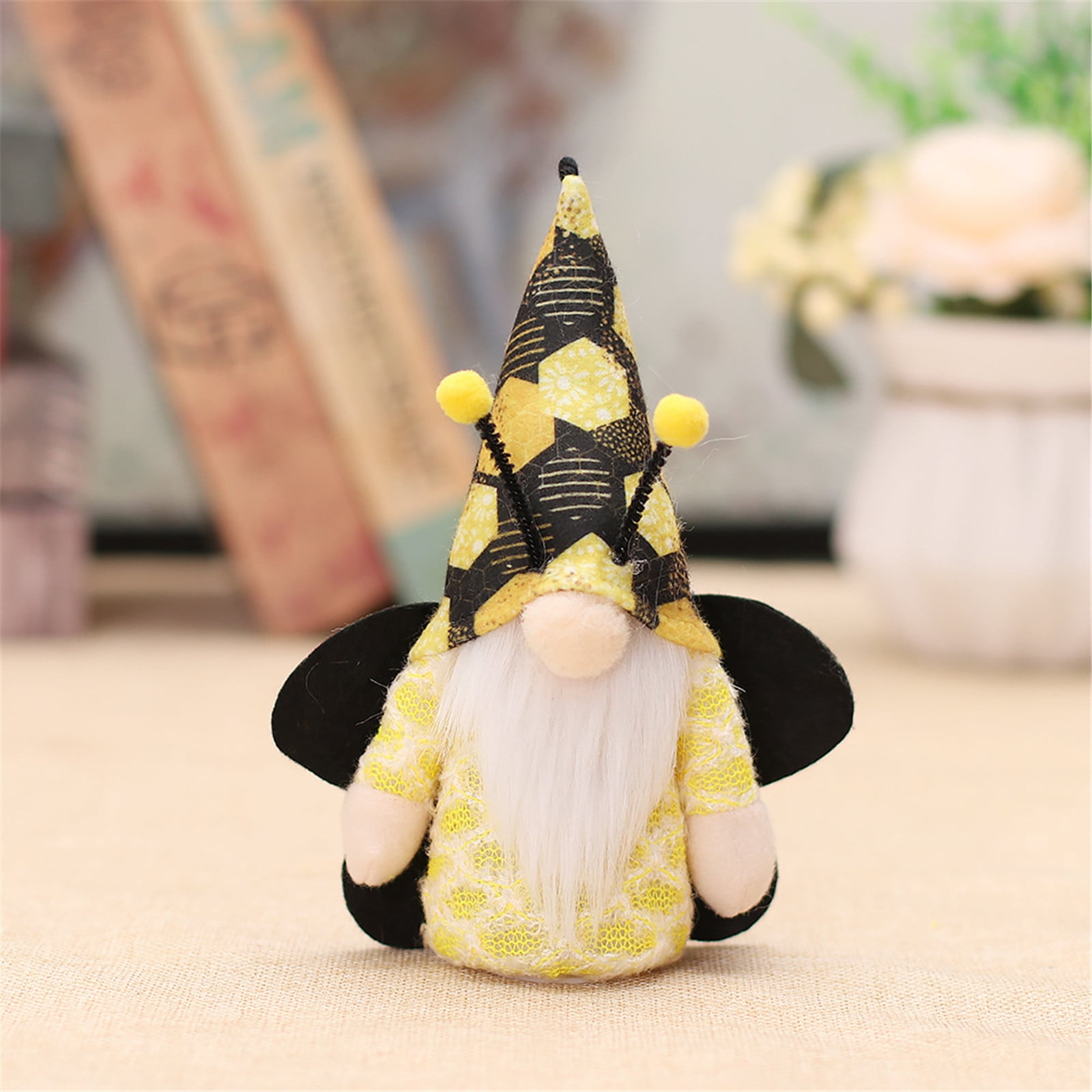Lighted Bumble Bee Gnome Plush with Coin Cell Battery Operated ,Spring ...