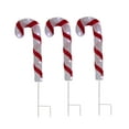 Lighted Candy Cane Christmas Pathway Lawn Stakes - 20" - Set of 3 ...