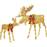 Best Choice Products Outdoor Holiday Xmas 2-Piece Moose Family, Lighted ...