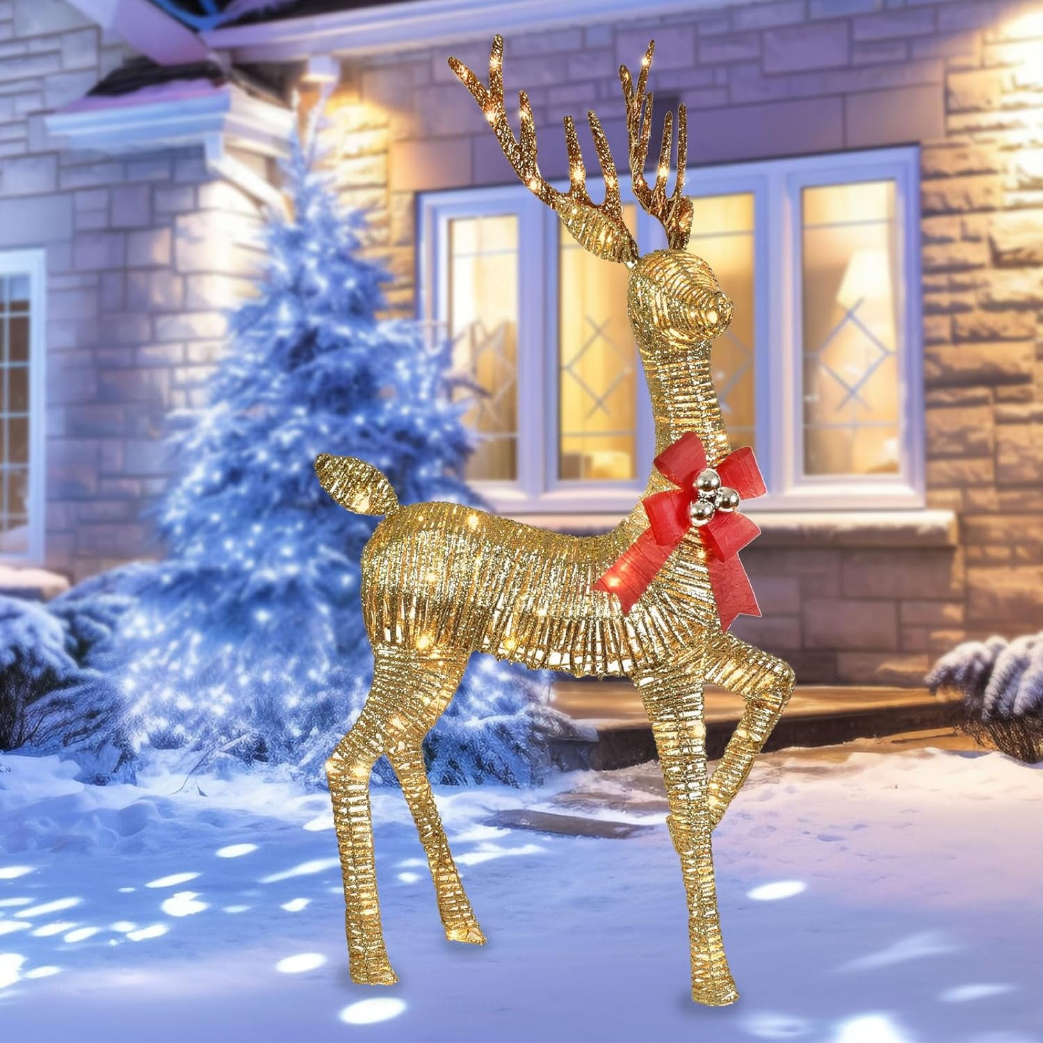 Lighted Christmas Decoration Reindeer 56Inch - Light up Reindeer with ...