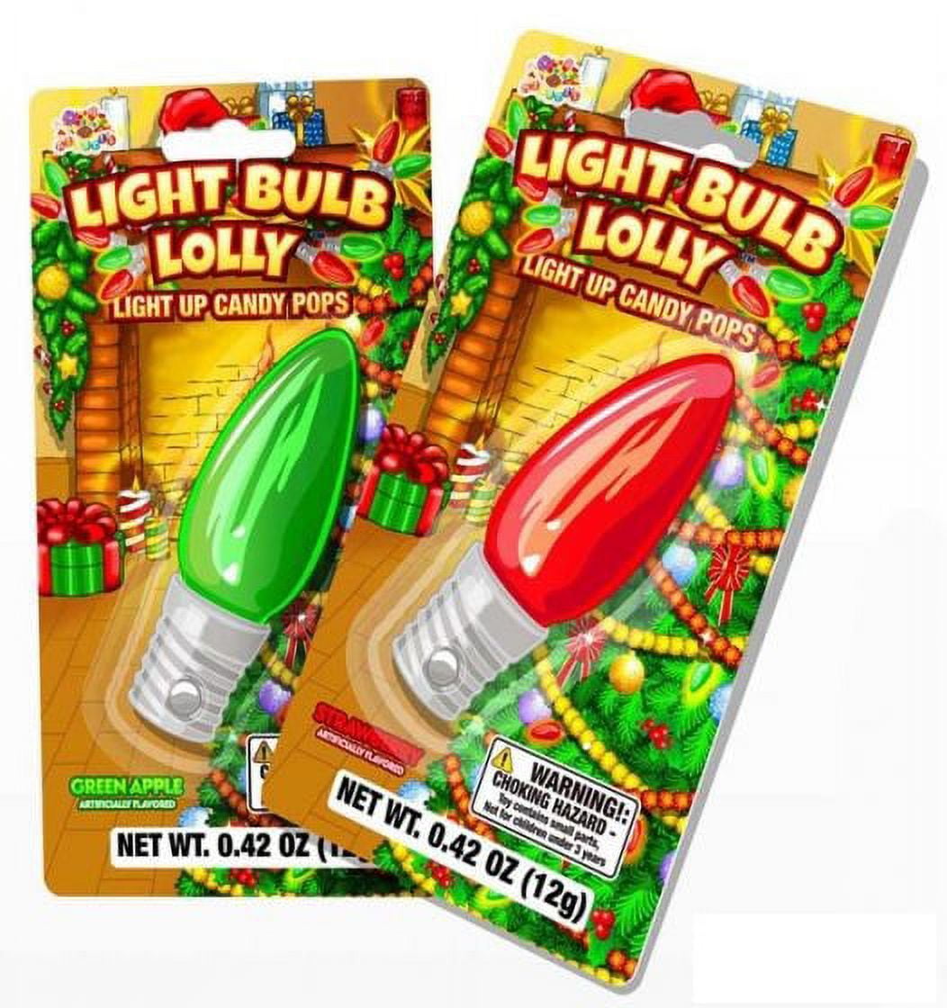 Lighted Christmas Light Bulb Lolli Candy Pops Lollipops, 2 Packs ...