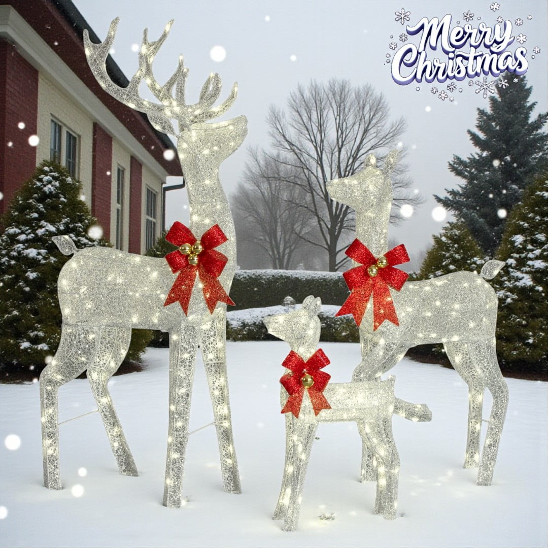 Lighted Christmas Reindeer Family – 3-Piece Set, 290 LED Lights, Buck ...