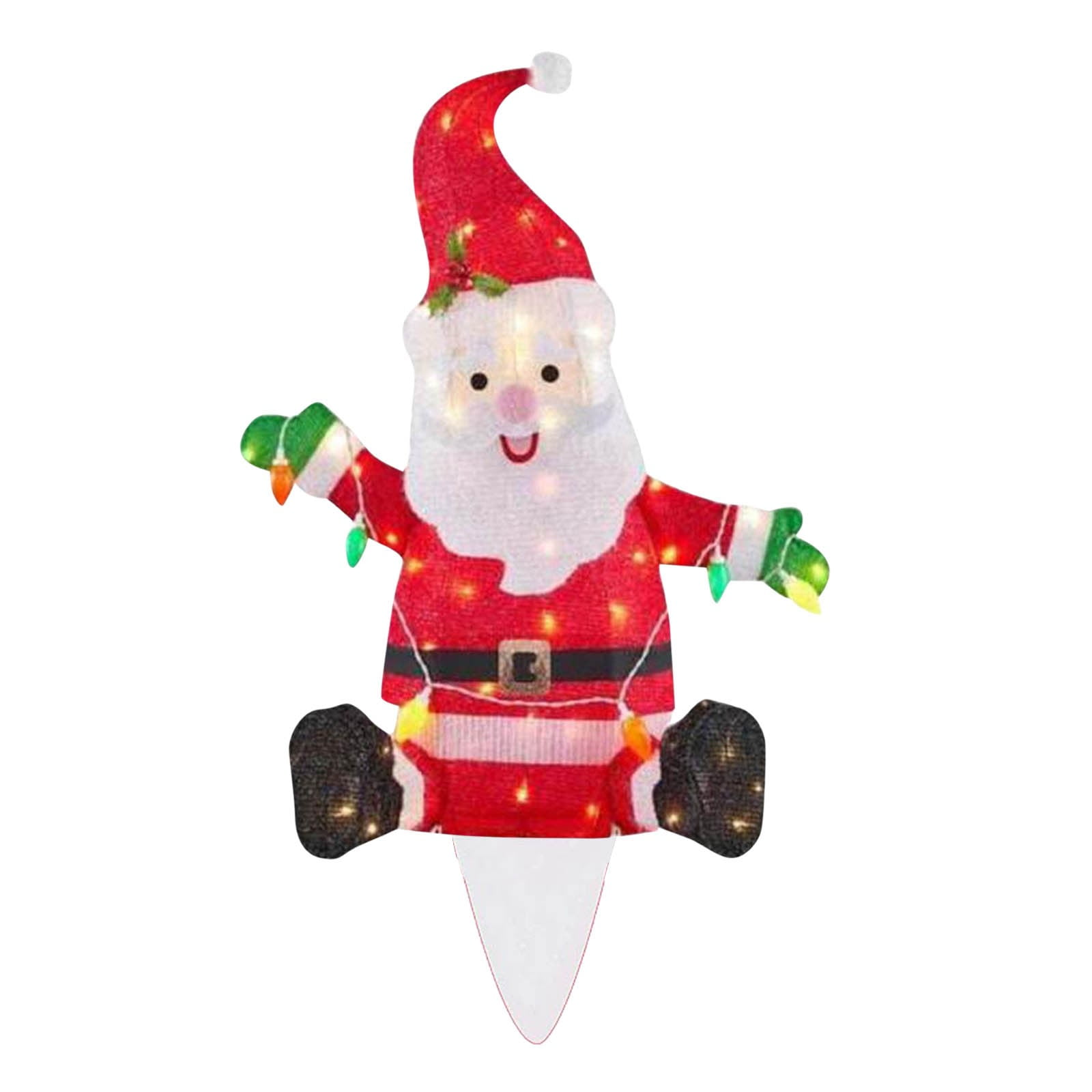 Lighted Christmas Santa Claus Decoration Outdoor Yard Signs with Lights ...