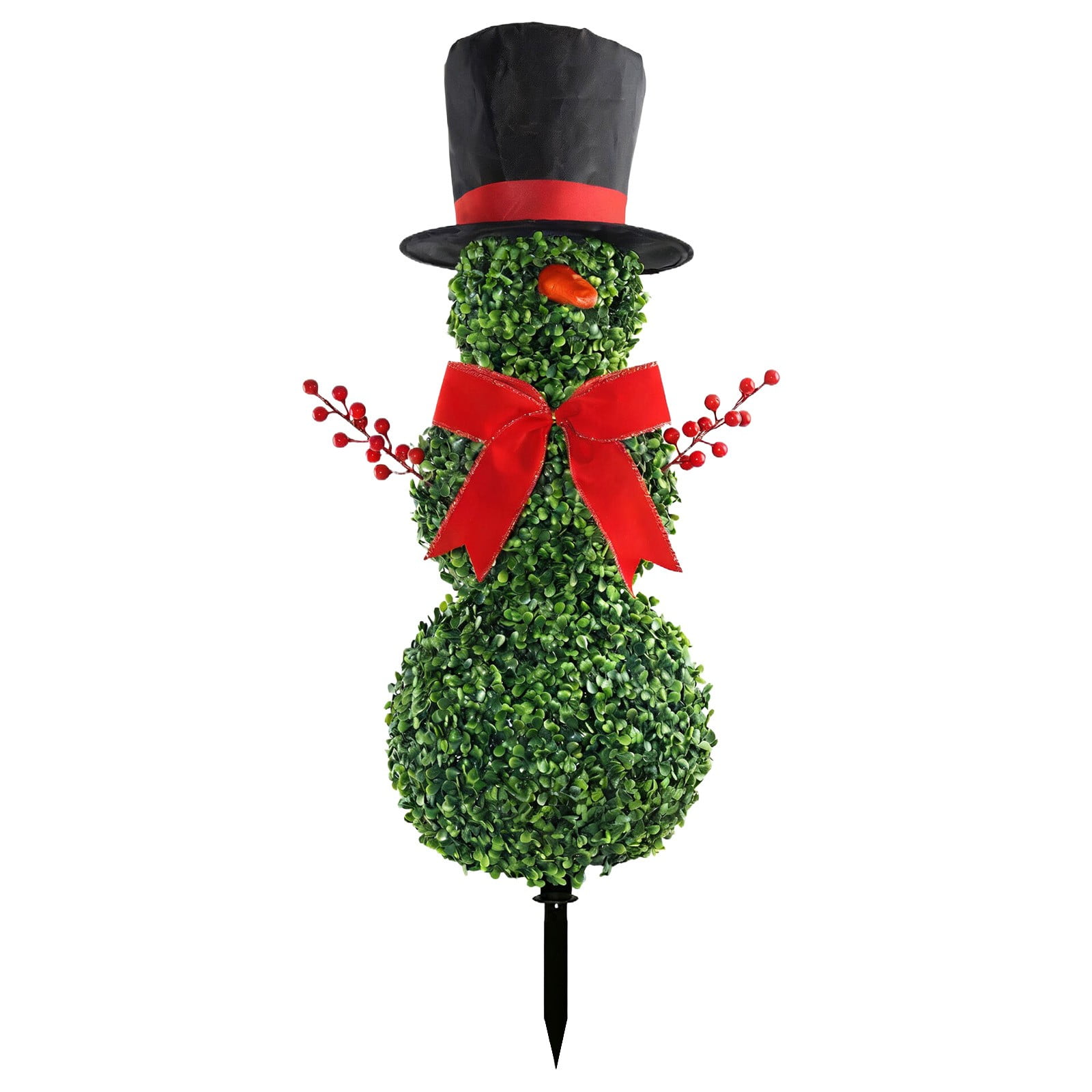 Lighted Christmas Snowman Topiary Trees, Artificial Snowman Shaped ...