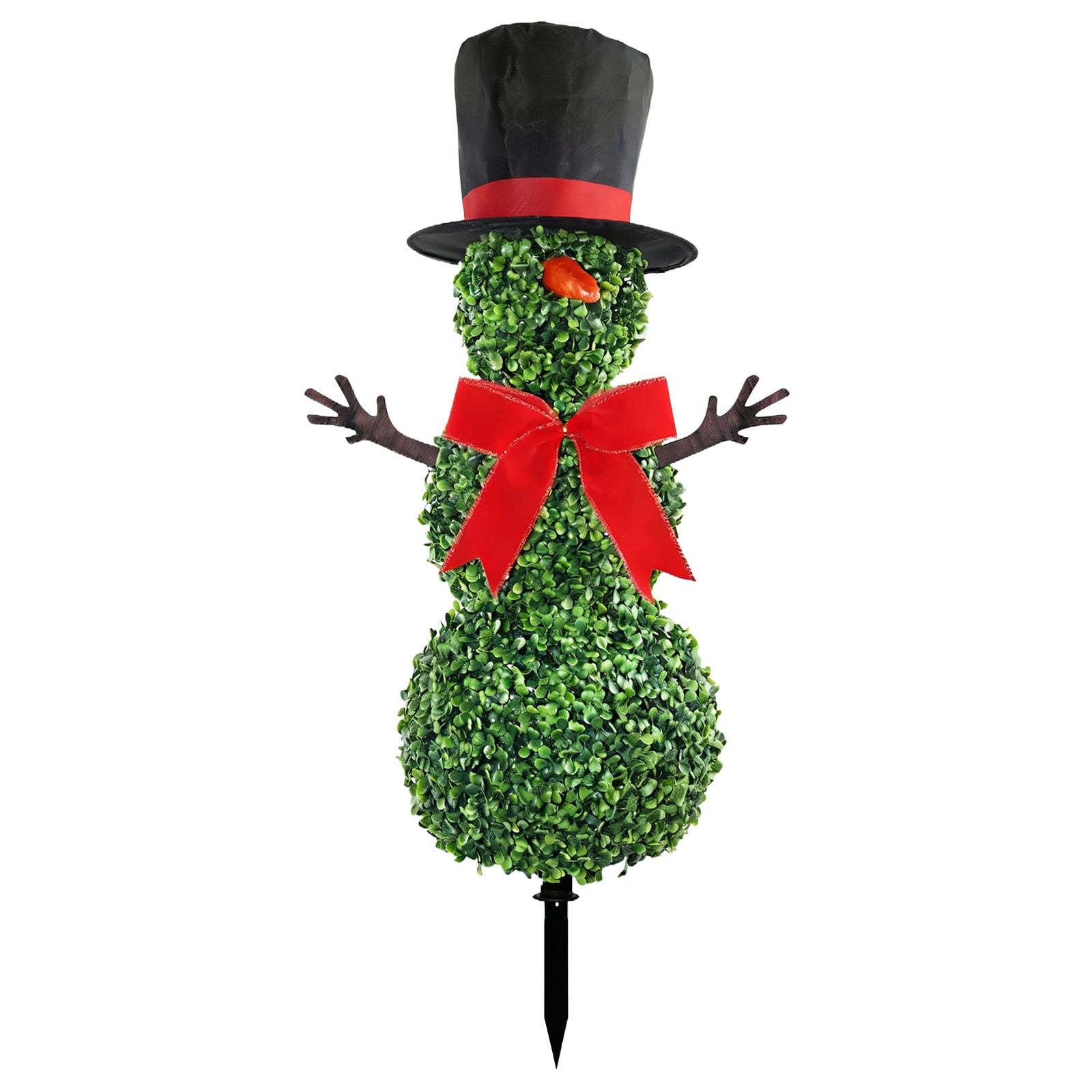 Lighted Christmas Snowman Topiary Trees, Artificial Snowman Shaped ...