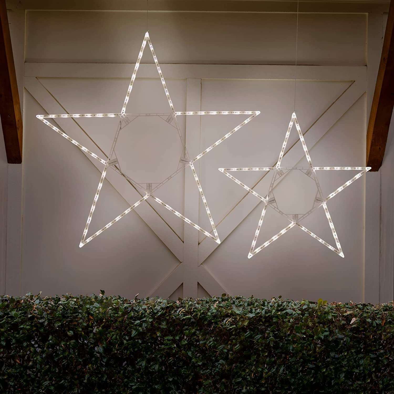 Lighted Christmas Star Outdoor Star Light, Warm White LED Christmas ...