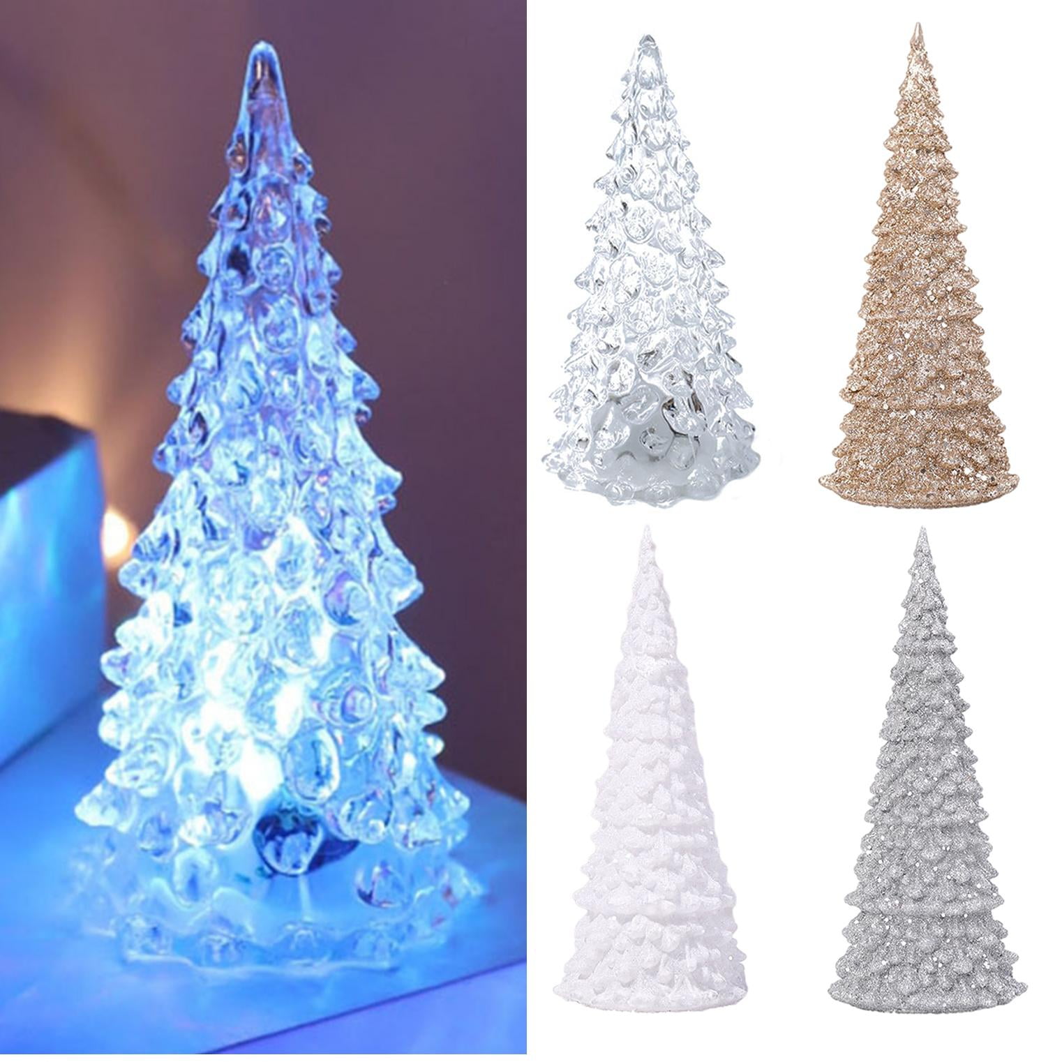Lighted Christmas Tabletop Tree Decor - Colorful Lighting Battery ...