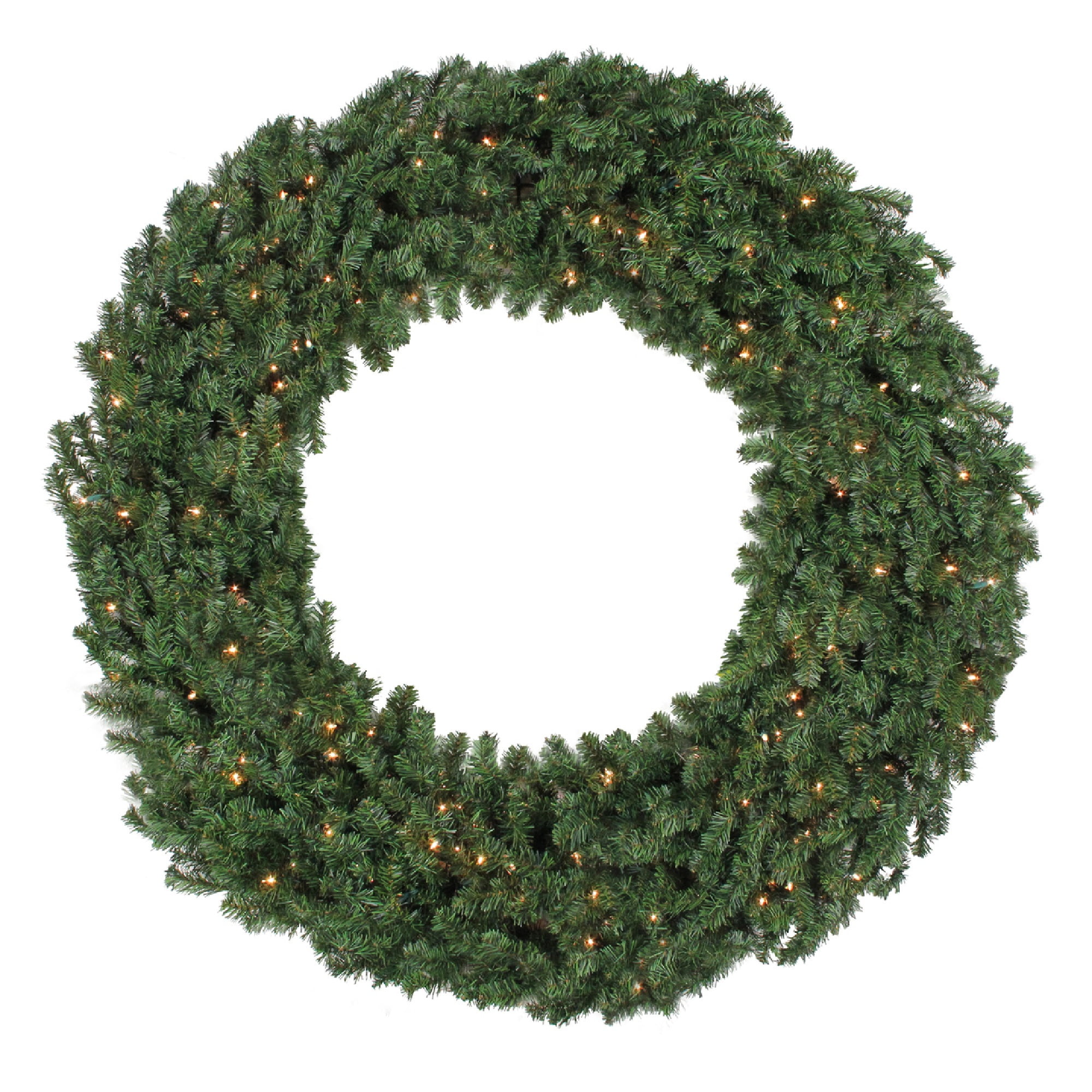 Lighted Commercial Size Canadian Pine Christmas Wreath - 10ft, Clear ...