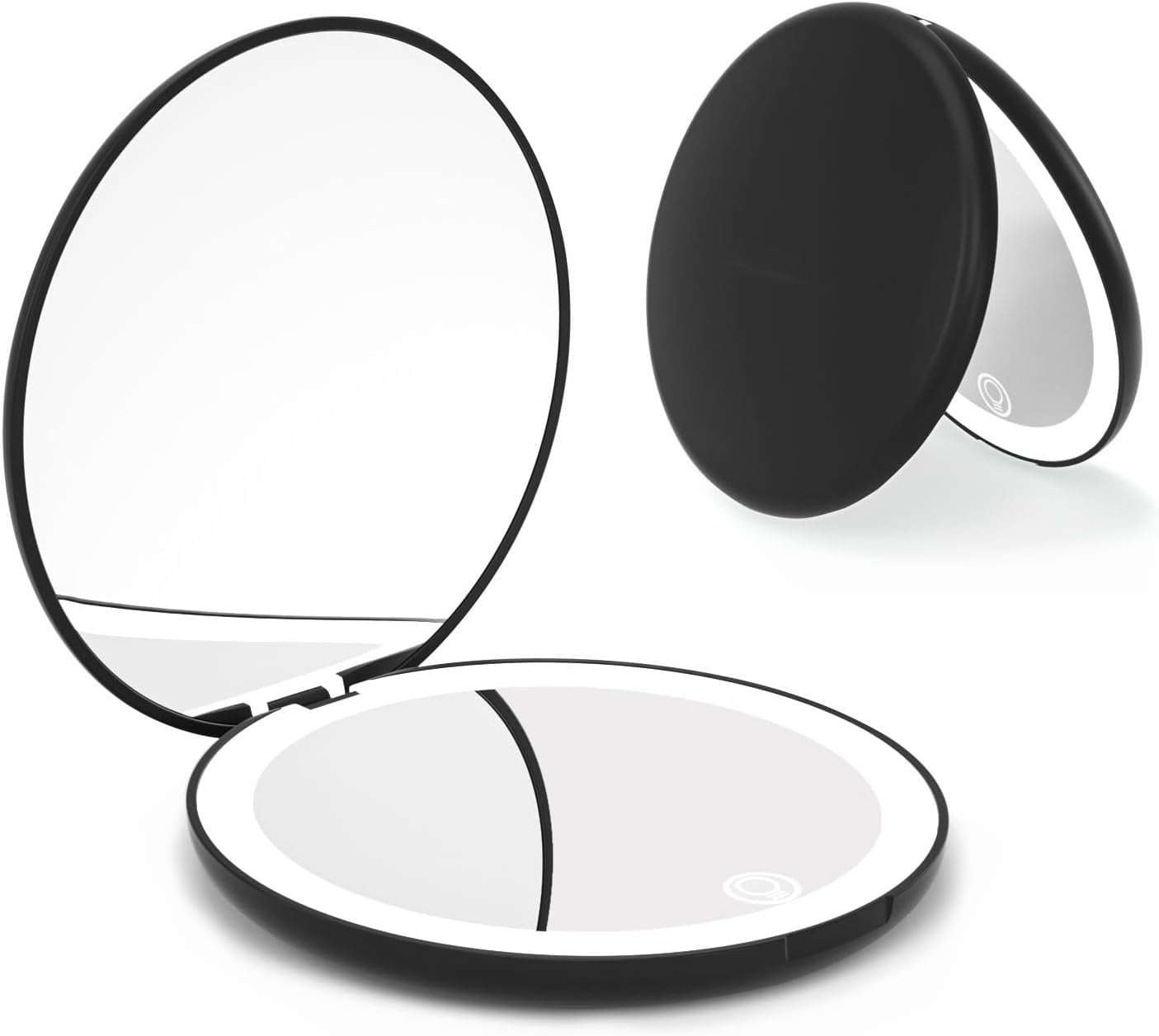 Lighted Compact Makeup Mirror, 1x/10x Magnifying Rechargeable Mirror, 3.5 in Pocket Mirror ...