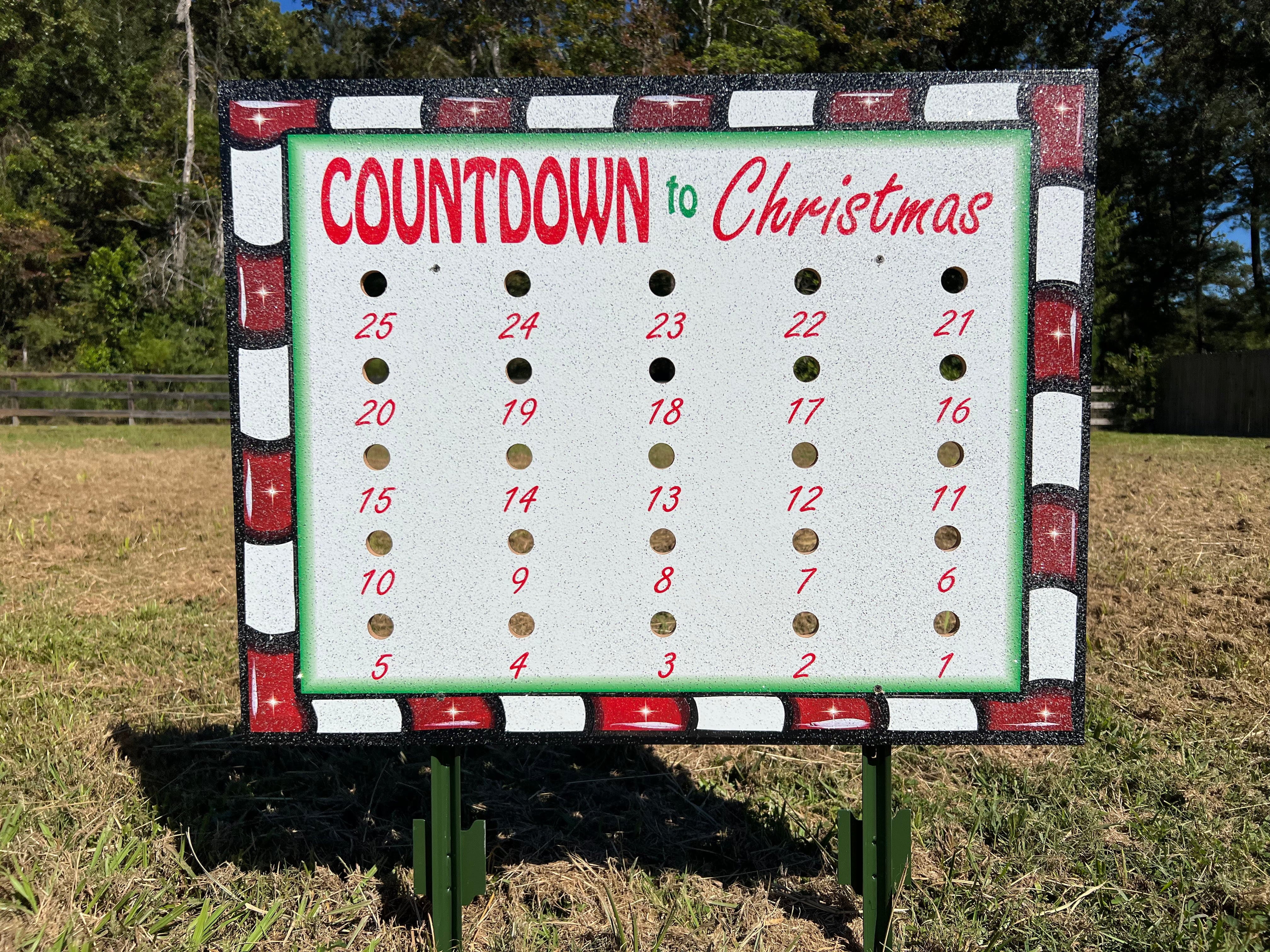 Lighted Countdown to Christmas Candy Cane Border Christmas yard Art ...